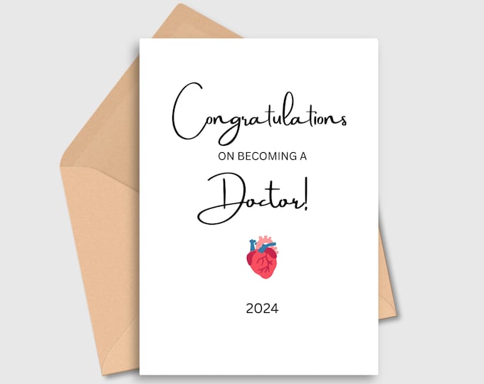 Medical School Graduation Card, New Doctor Card, Residency ...