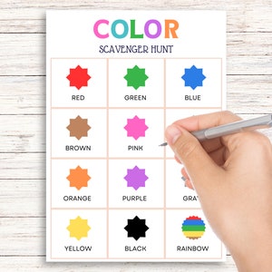 Color Scavenger Hunt, Outdoor Scavenger Hunt for Kids Toddlers ...
