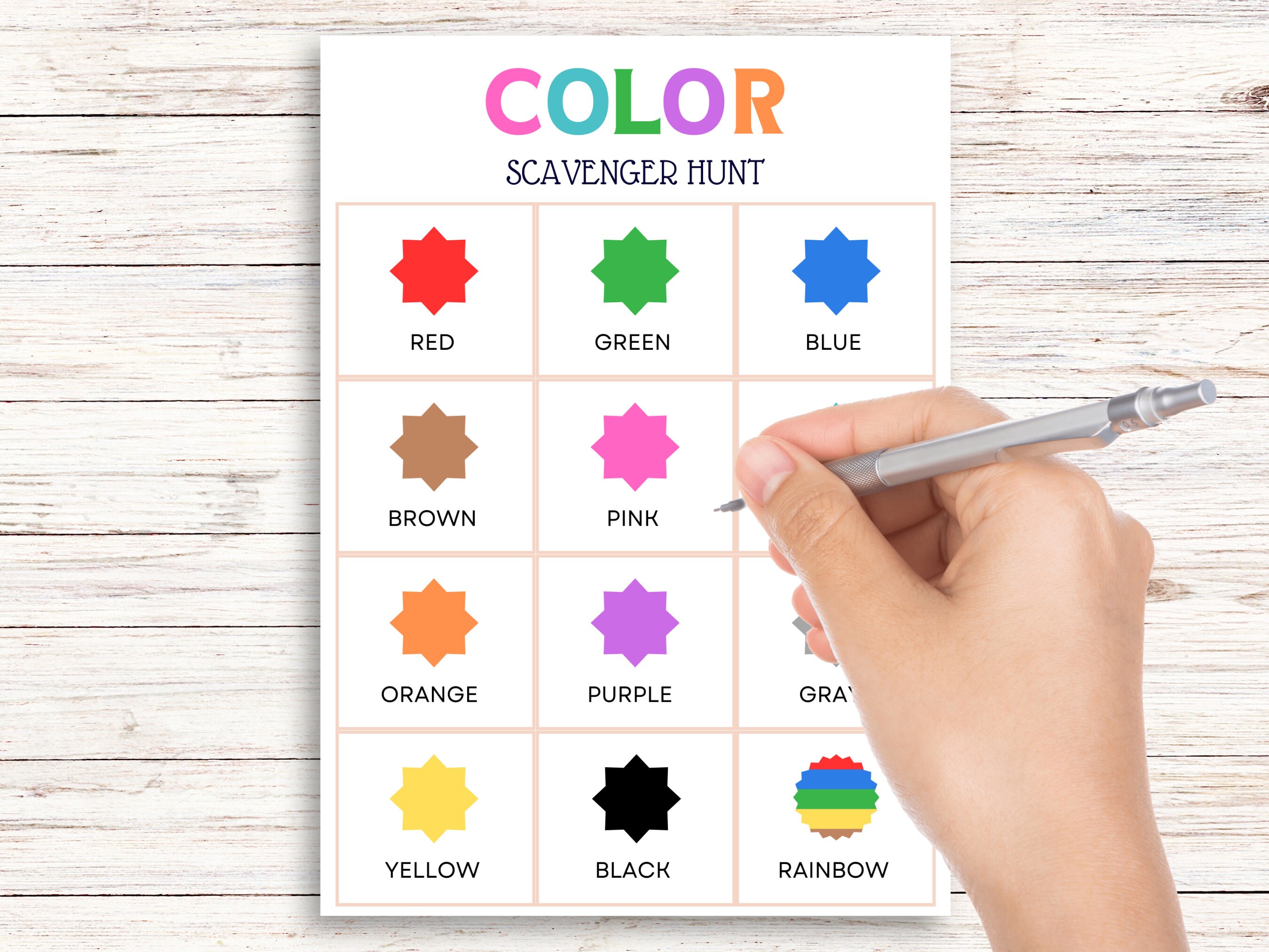 Color Scavenger Hunt, Outdoor Scavenger Hunt for Kids Toddlers ...