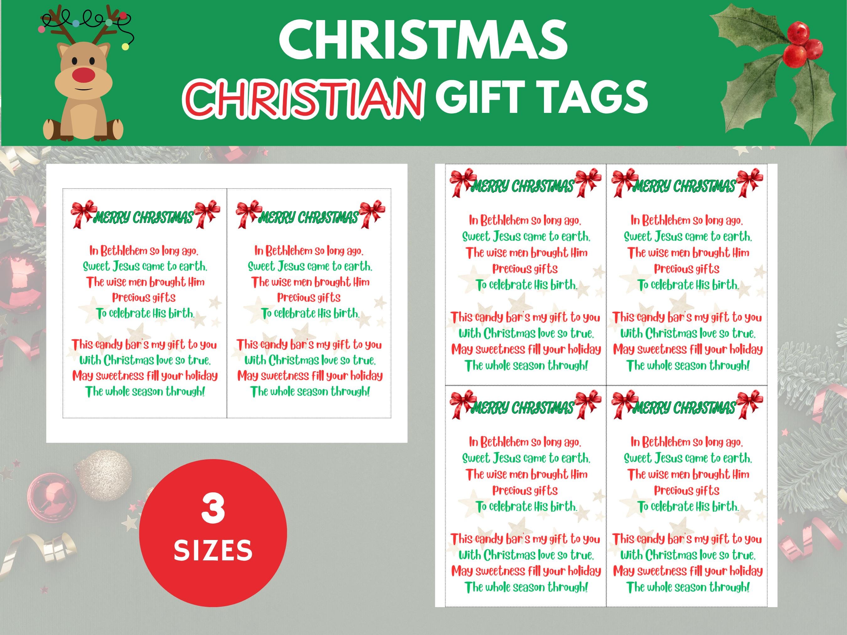 Candy Poem Christmas Gift Tags Christian Rhyme Sweet Treat Christmas ...