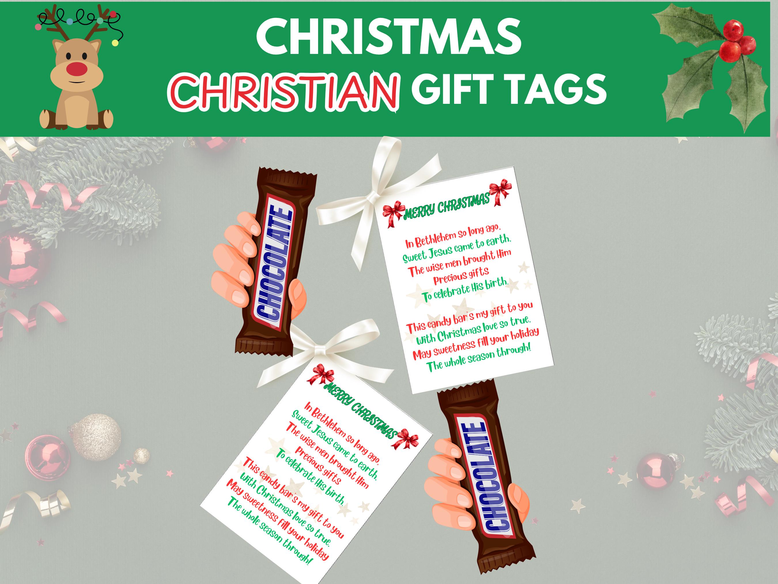 Candy Poem Christmas Gift Tags Christian Rhyme Sweet Treat Christmas ...