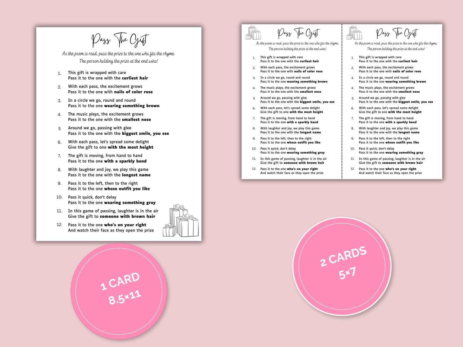 Ladies Night Games, Pass the Gift Poem, Left Right Game, Pass the ...