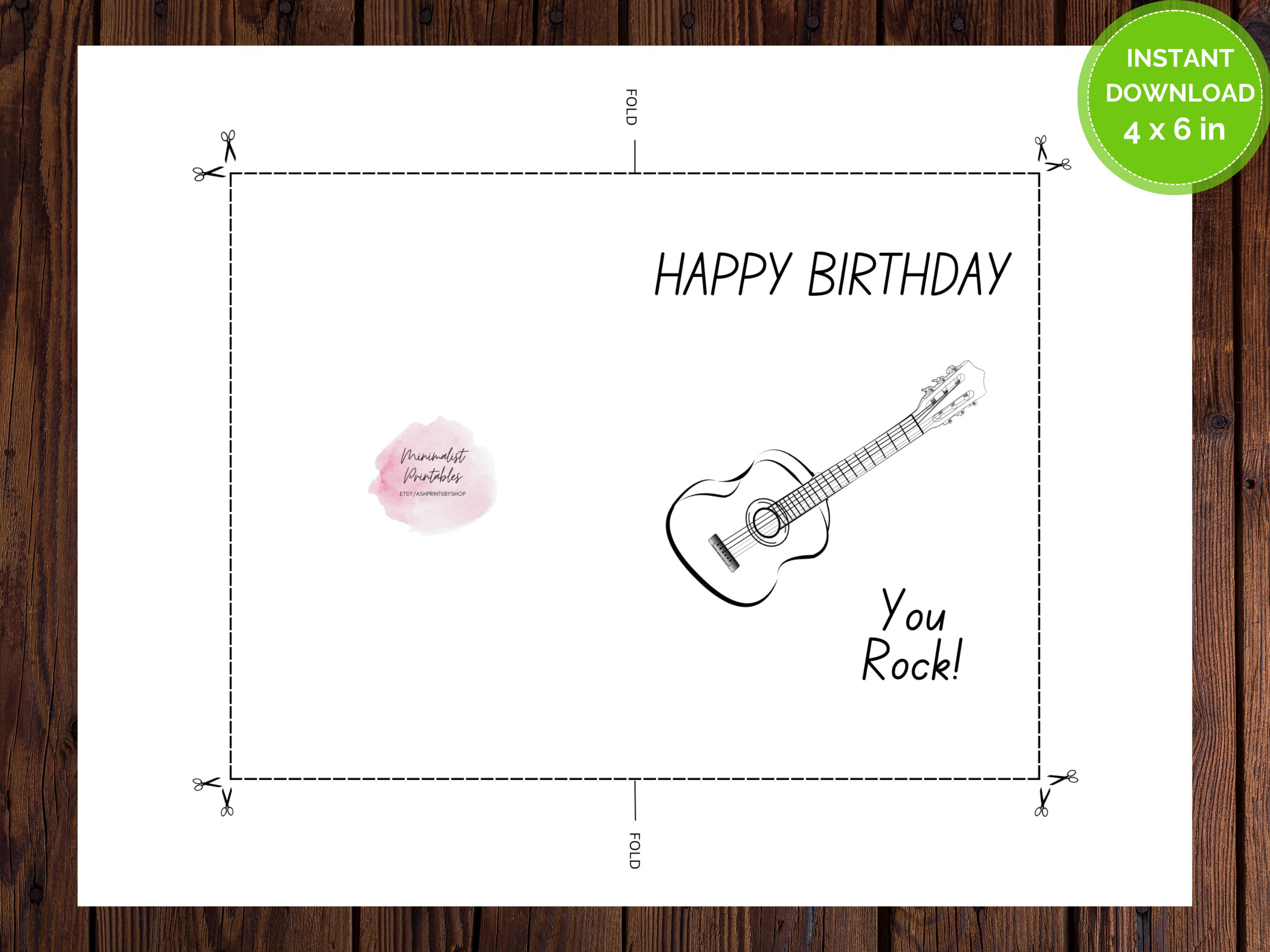 Guitar Birthday Card | Musical Birthday Card | Punny Birthday Card ...