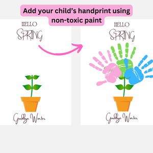 First Day of Spring Flower Handprint Art Crafts, Flowerpot Handprint ...