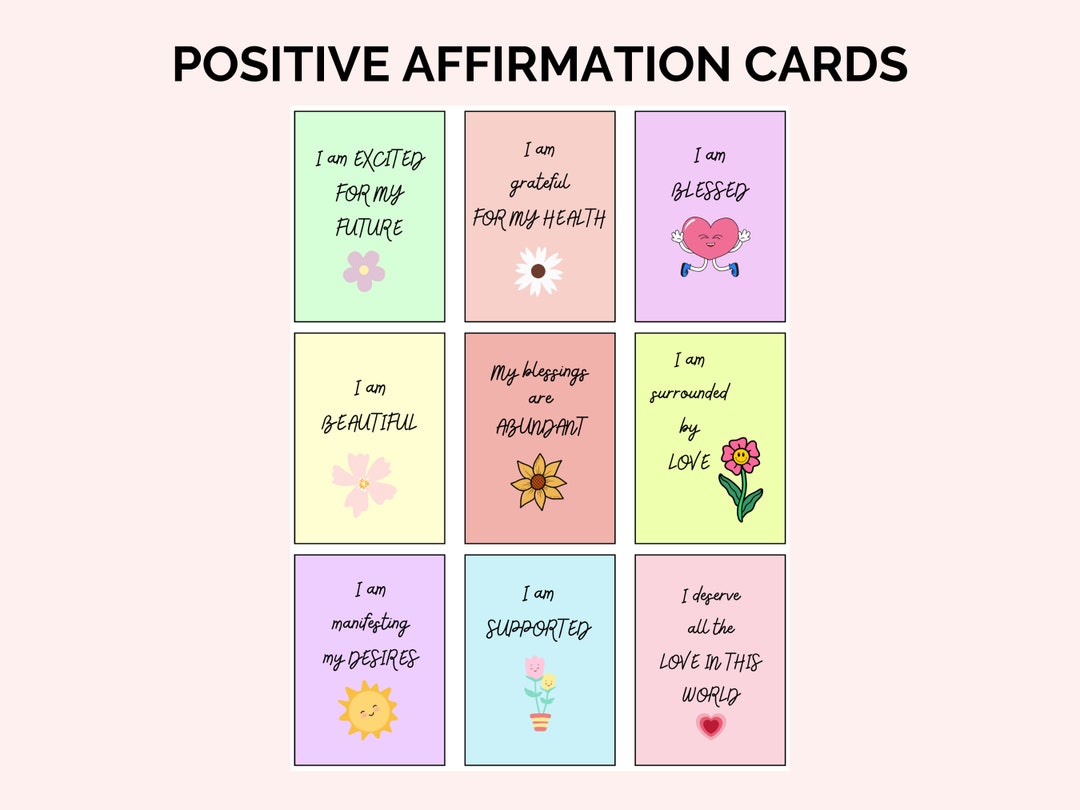 I AM Affirmation, Gratitude Cards for Teens Adults, 50 Words of ...
