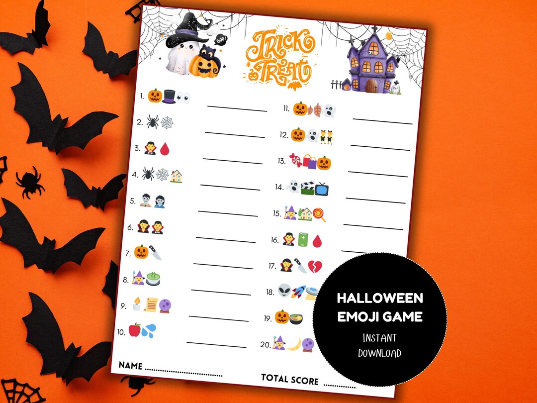 Halloween Emoji Game, Halloween Pictionary Emoji Guessing Game ...