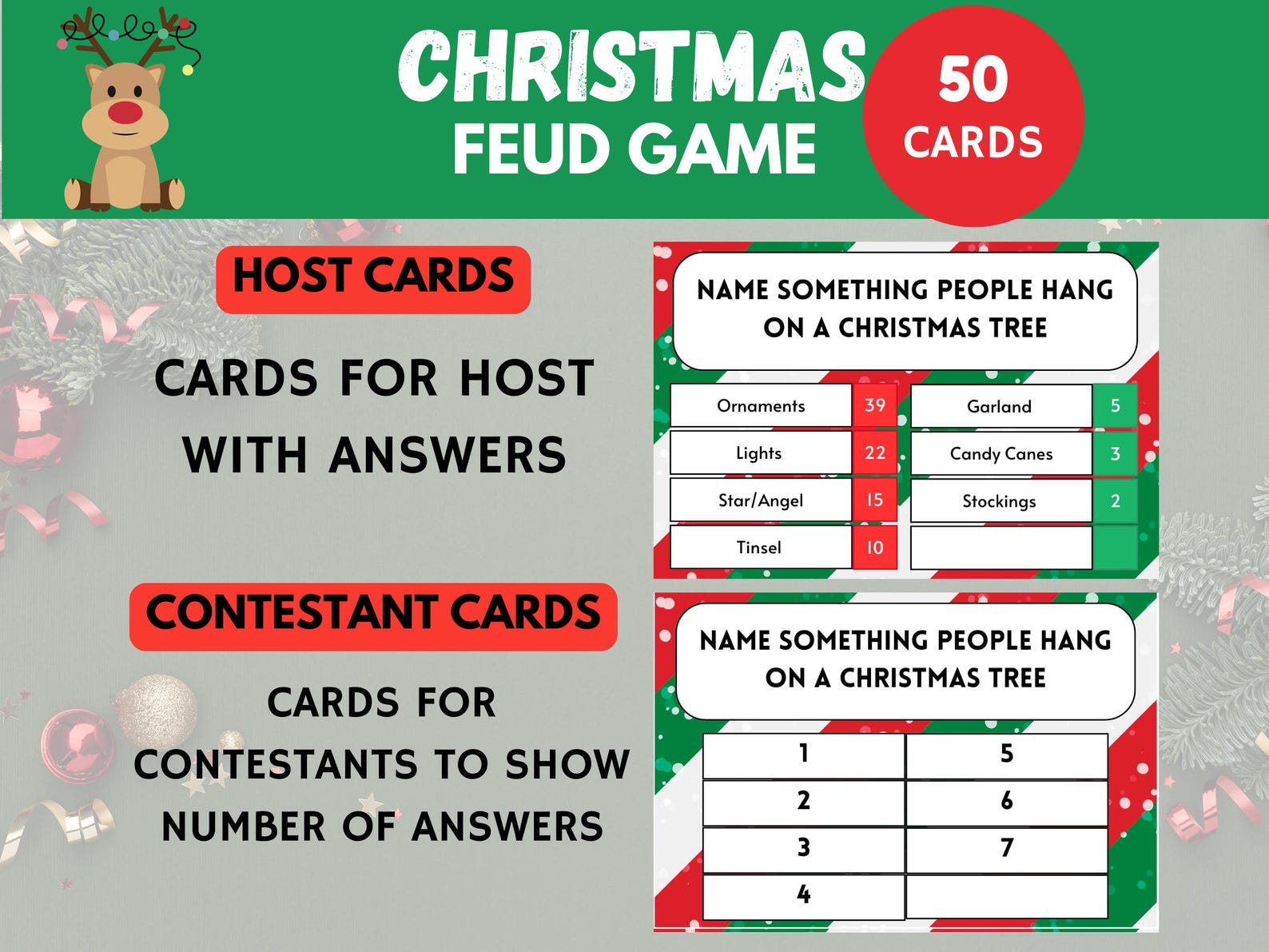 Christmas Family Feud Game, Christmas Friendly Feud Party Game, Adult ...