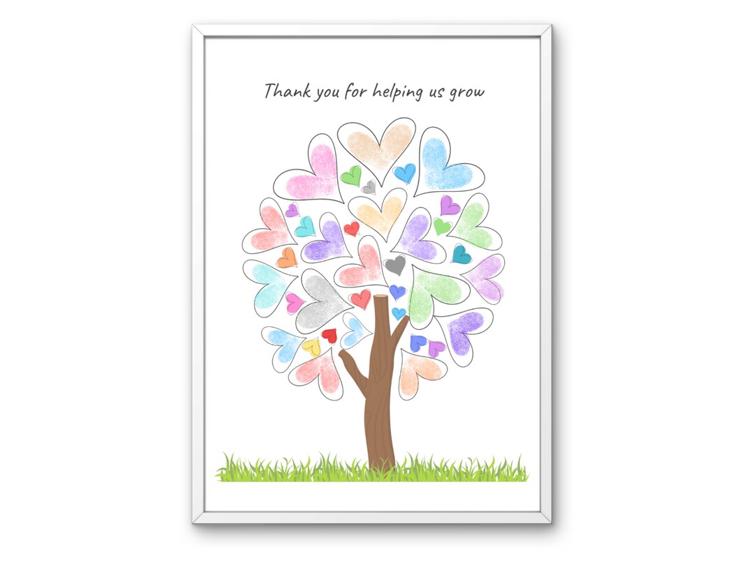 Fingerprint Thumbprint Class Tree, Printable Personalized End of School ...