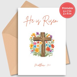 Christian Easter Card Digital | He is Risen Card | Happy Easter Card ...
