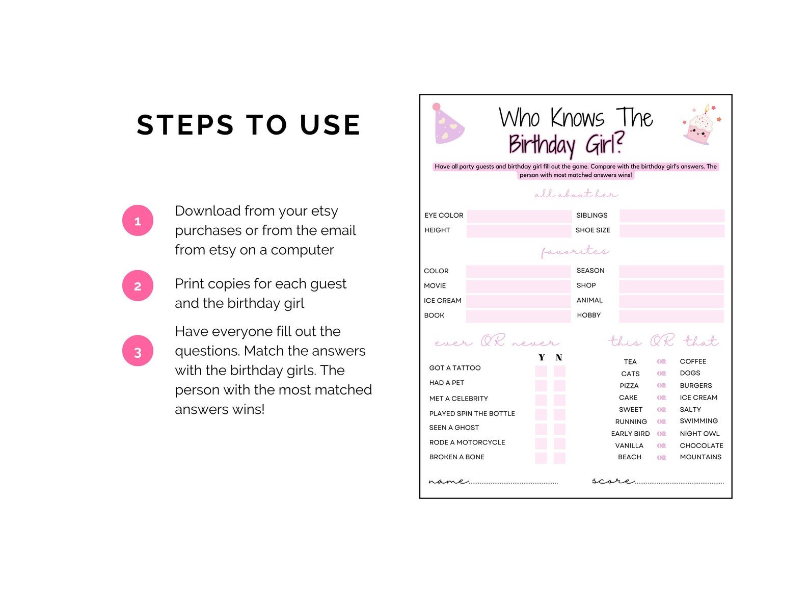 Who Knows the Birthday Girl Best How Well Do You Know the Birthday Girl ...