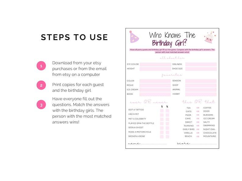 Who Knows the Birthday Girl Best How Well Do You Know the Birthday Girl ...