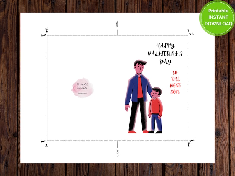 Valentines Day Card Son Valentine's Card From Dad to Son Kids Valentine ...