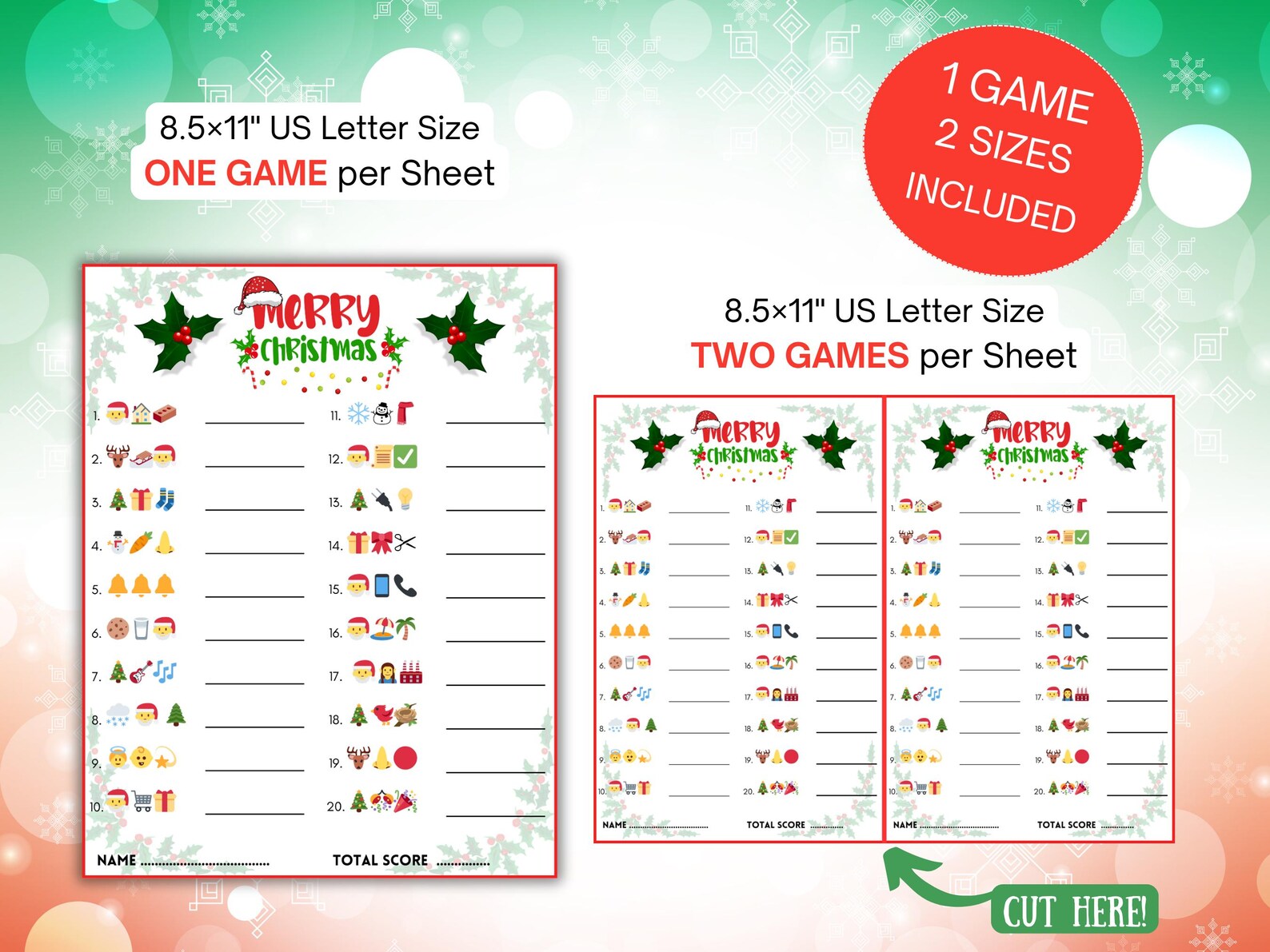 Christmas Emoji Pictionary Game Printable, Kids Teens Emoji Pictionary ...