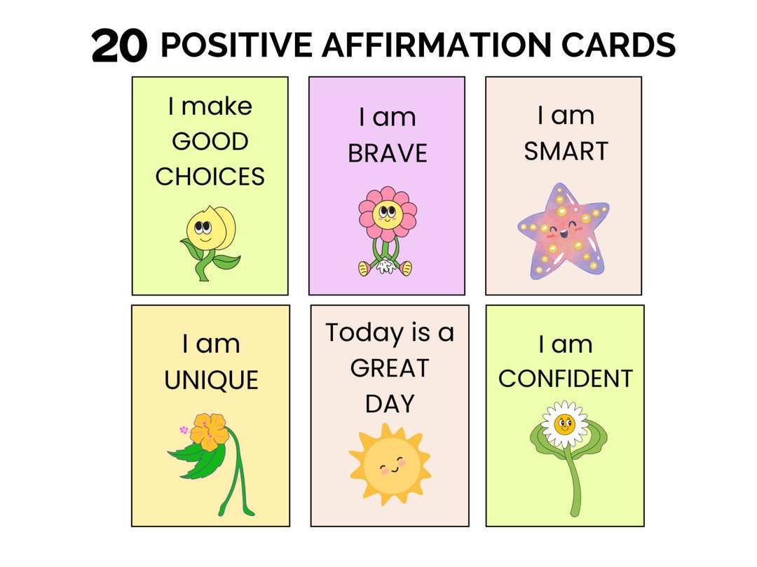 Printable Positive Affirmation Cards for Kids to Build Self Esteem ...