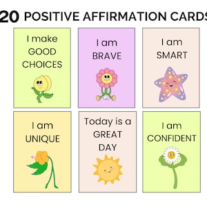 Printable Positive Affirmation Cards for Kids to Build Self Esteem ...