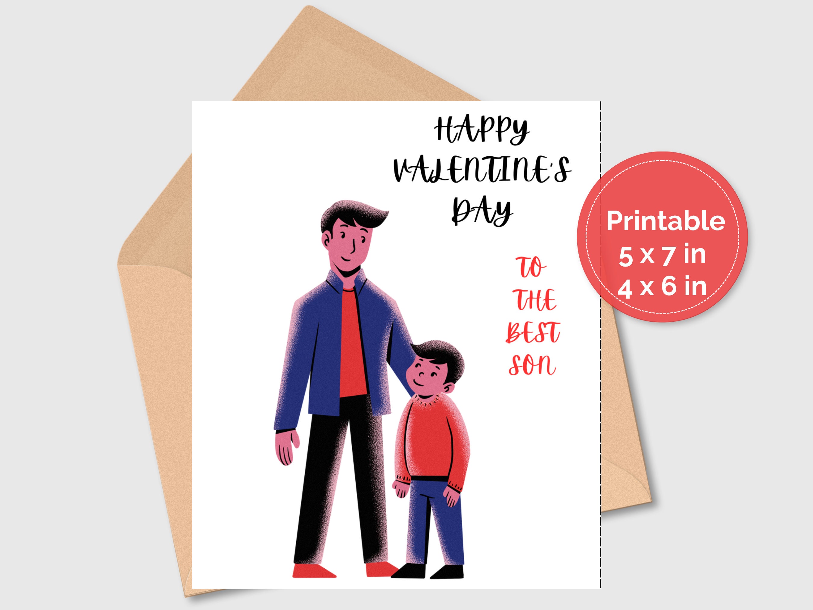 Valentines Day Card Son Valentine's Card From Dad to Son Kids Valentine ...