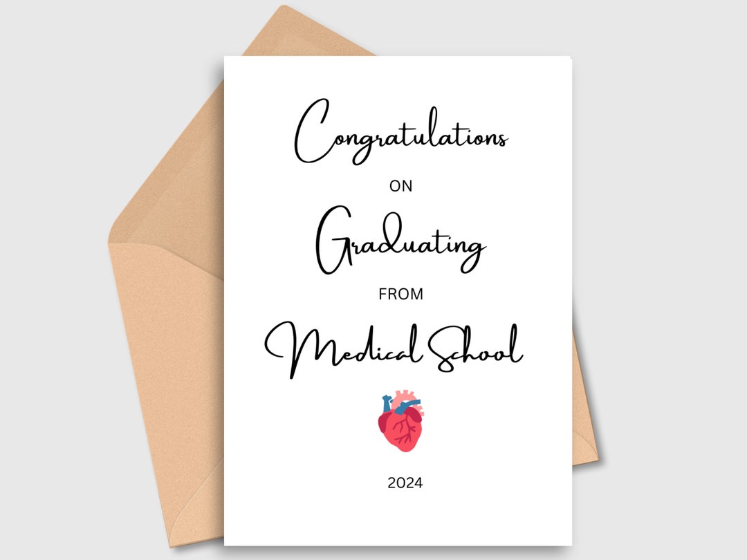 Medical School Graduation 2024 Card, Doctor Graduation Card, Medical ...