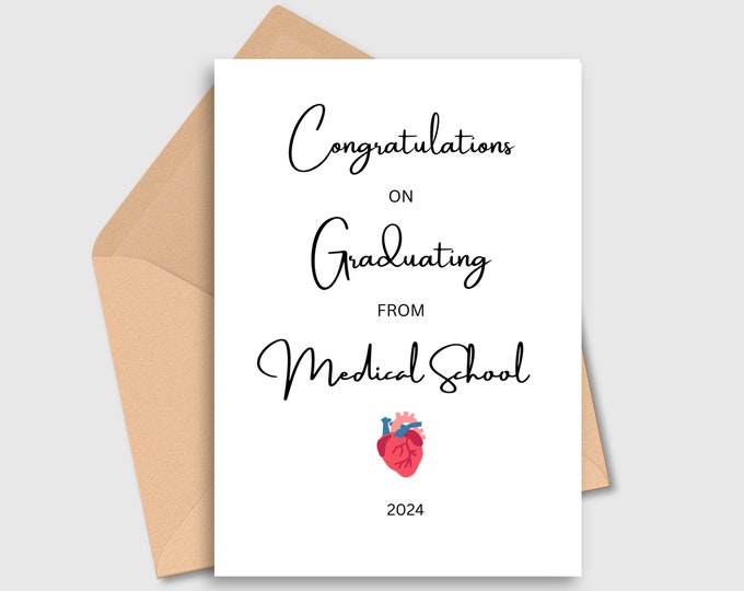 Medical School Graduation Card, New Doctor Card, Residency ...