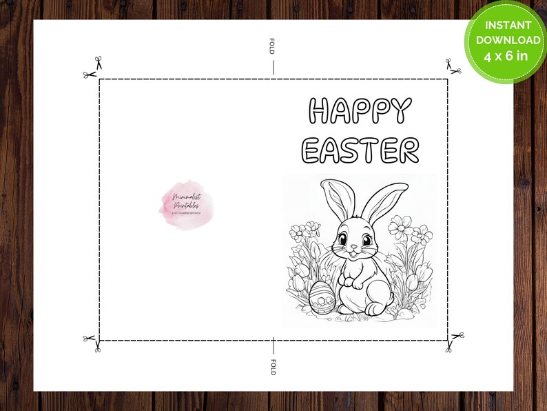 Printable Easter Coloring Card | Easter Card for Kids to Make | Easter ...