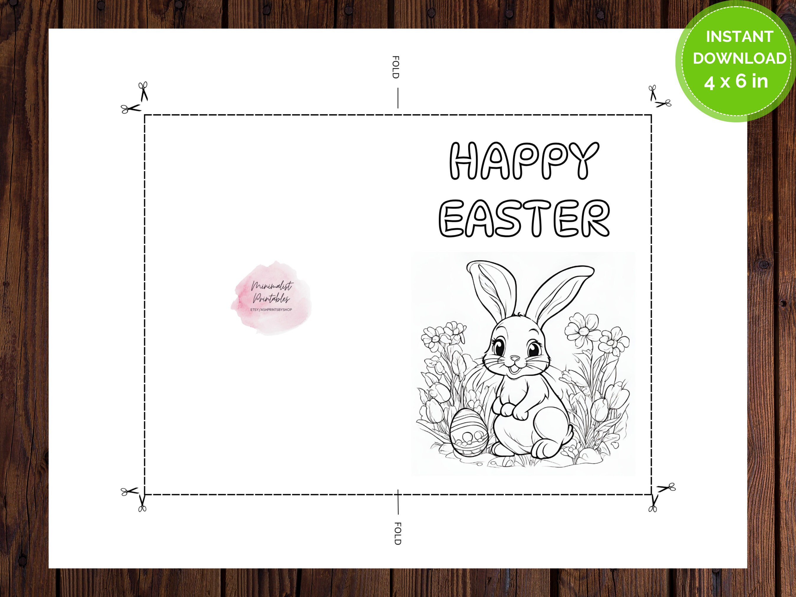 Printable Easter Coloring Card | Easter Card for Kids to Make | Easter ...