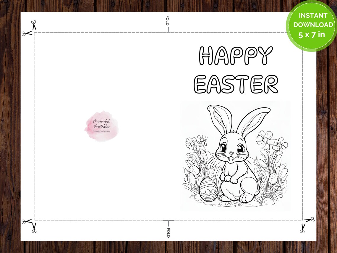 Printable Easter Coloring Card | Easter Card for Kids to Make | Easter ...