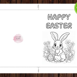 Printable Easter Coloring Card | Easter Card for Kids to Make | Easter ...