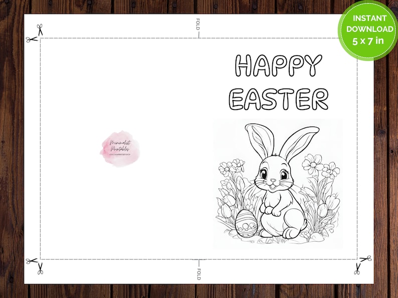 Printable Easter Coloring Card | Easter Card for Kids to Make | Easter ...