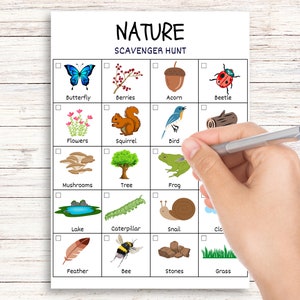 Nature Scavenger Hunt for Kids, Preschool Summer Activity, Outdoor ...