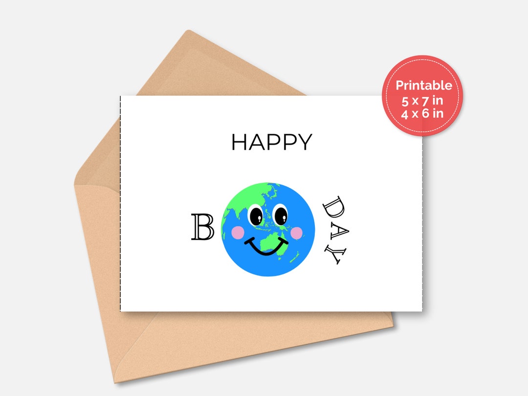 Earth Day Birthday Card, Happy Bearthday Card, Environmental Card ...