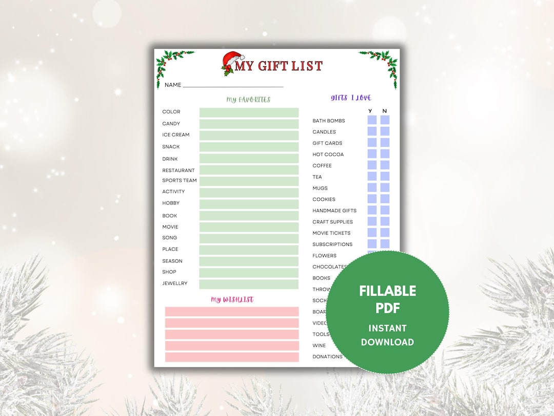 Favorite Things List for Christmas, Teacher Favorite Things ...