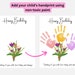 Happy Birthday Handprint Art Flower Bouquet With a Birthday Wish, DIY ...