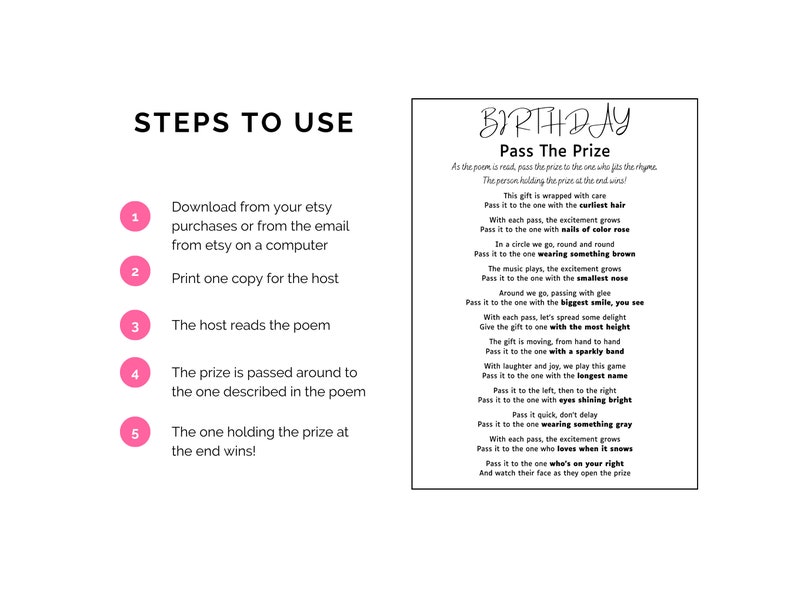 Pass the Prize Birthday Game, Pass the Gift Birthday Party Game, Teen ...