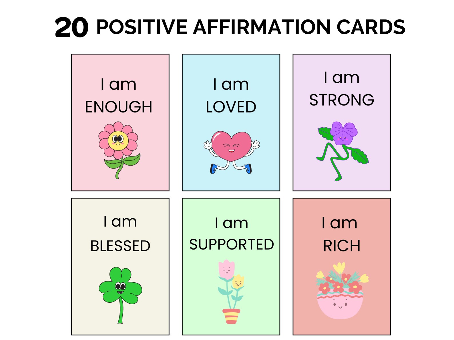 New Year Positive Affirmation Cards for Kids to Build Self Esteem ...