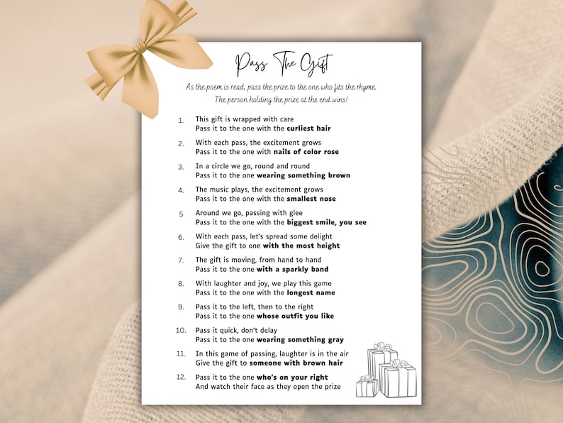Pass the Gift Game, Pass the Prize, Ladies Night Game, Pass the Parcel ...