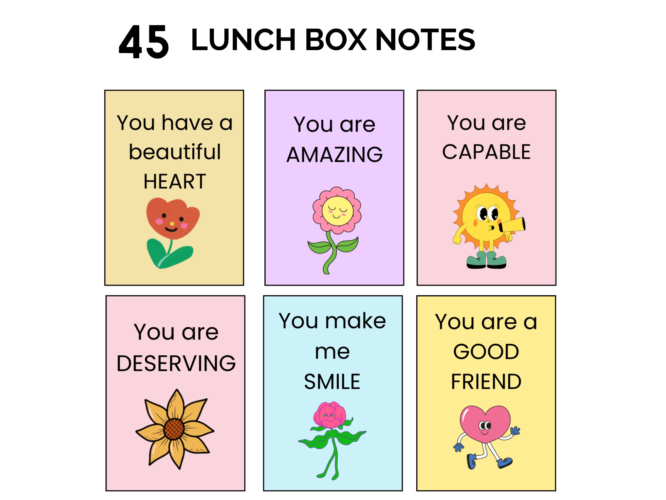 Lunchbox Notes Printable Motivational Notes for Teens Positive ...