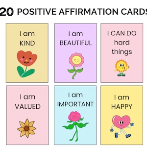 Printable Positive Affirmation Cards for Kids to Build Self Esteem ...