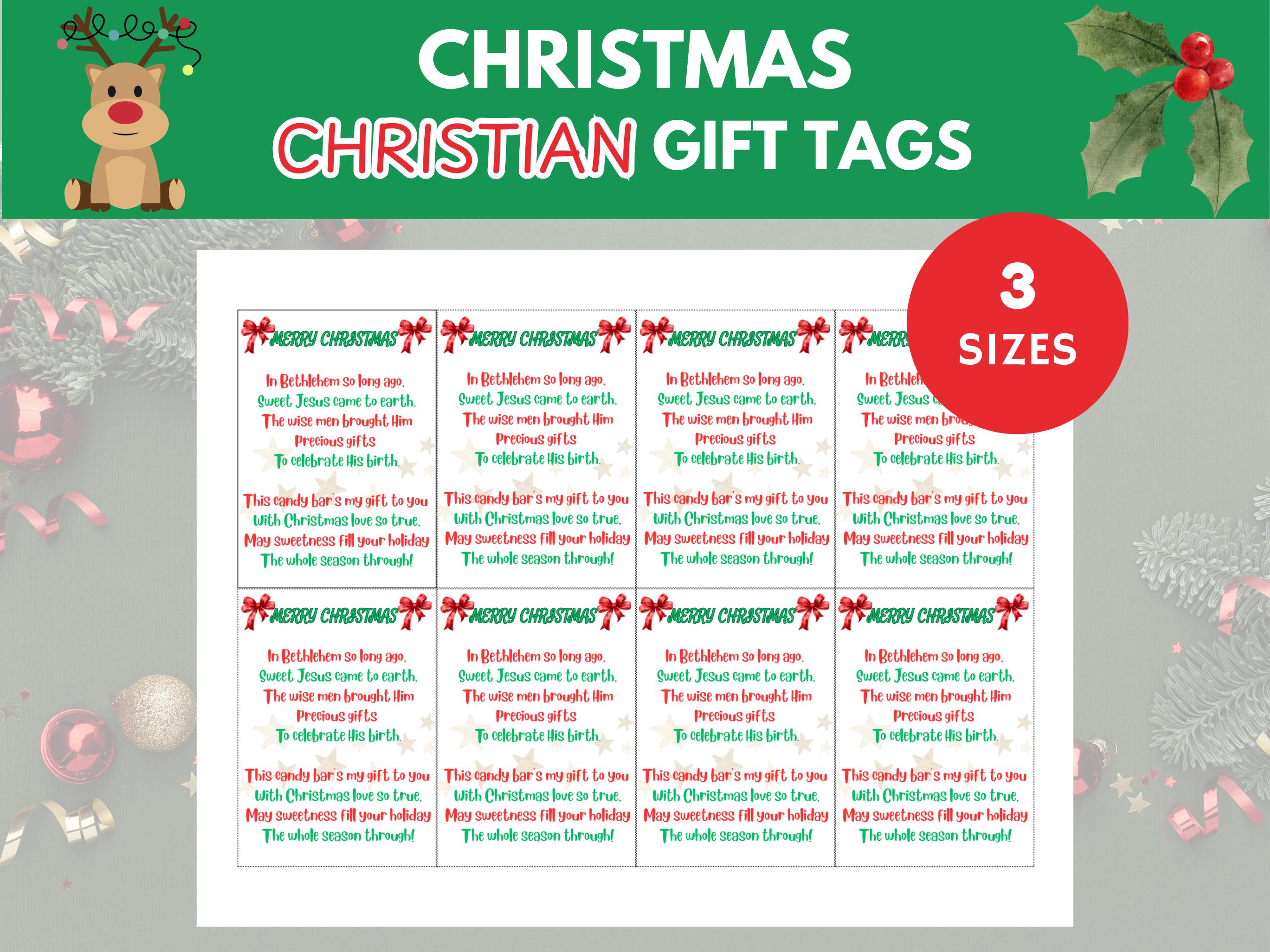 Candy Poem Christmas Gift Tags Christian Rhyme Sweet Treat Christmas ...