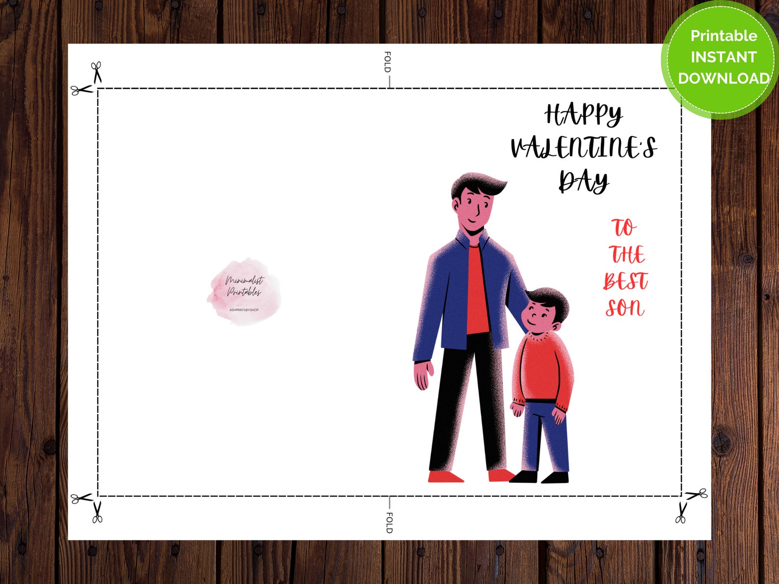 Valentines Day Card Son Valentine's Card From Dad to Son Kids Valentine ...