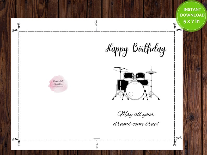 Drum Birthday Card | May All Your Drums Come True | Funny Birthday Card ...