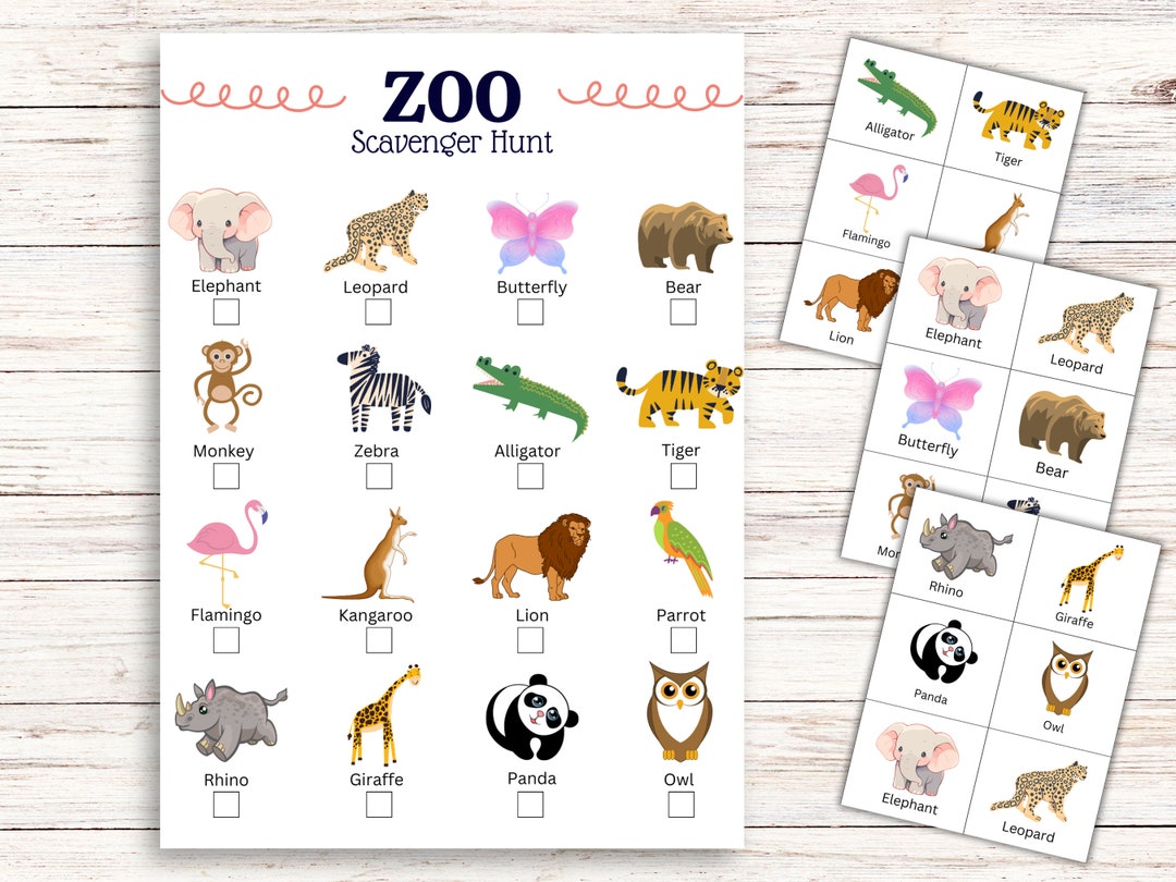 Zoo Scavenger Hunt, Zoo Animals Scavenger Hunt, Outdoor/indoor ...
