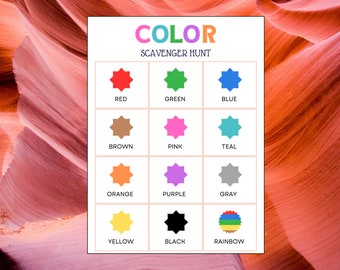 Color Scavenger Hunt, Kindergarten Preschool Activity, Outdoor ...