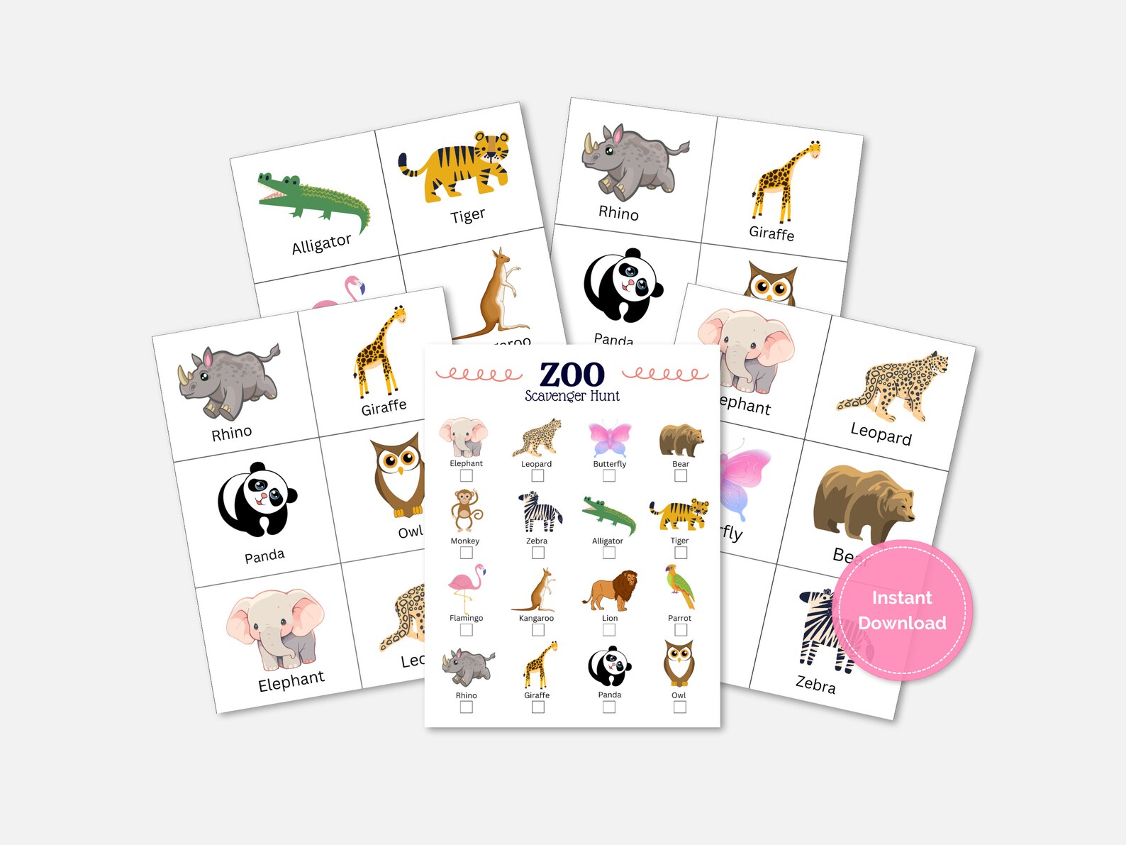 Zoo Scavenger Hunt, Zoo Animals Scavenger Hunt, Indoor Scavenger Hunt ...