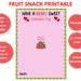 Fruit Snack Valentine's Day Printable | Valentine's Day Snack Card ...