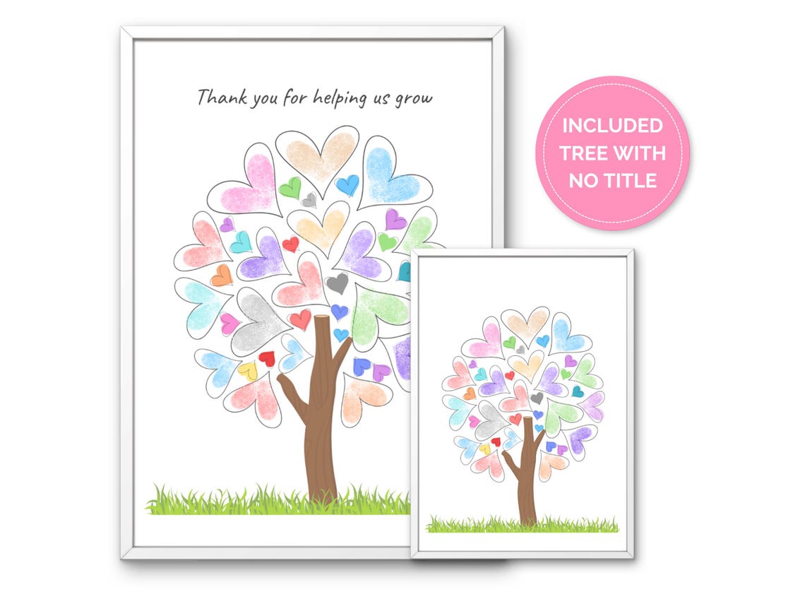 Fingerprint Thumbprint Class Tree, Printable Personalized End of School ...