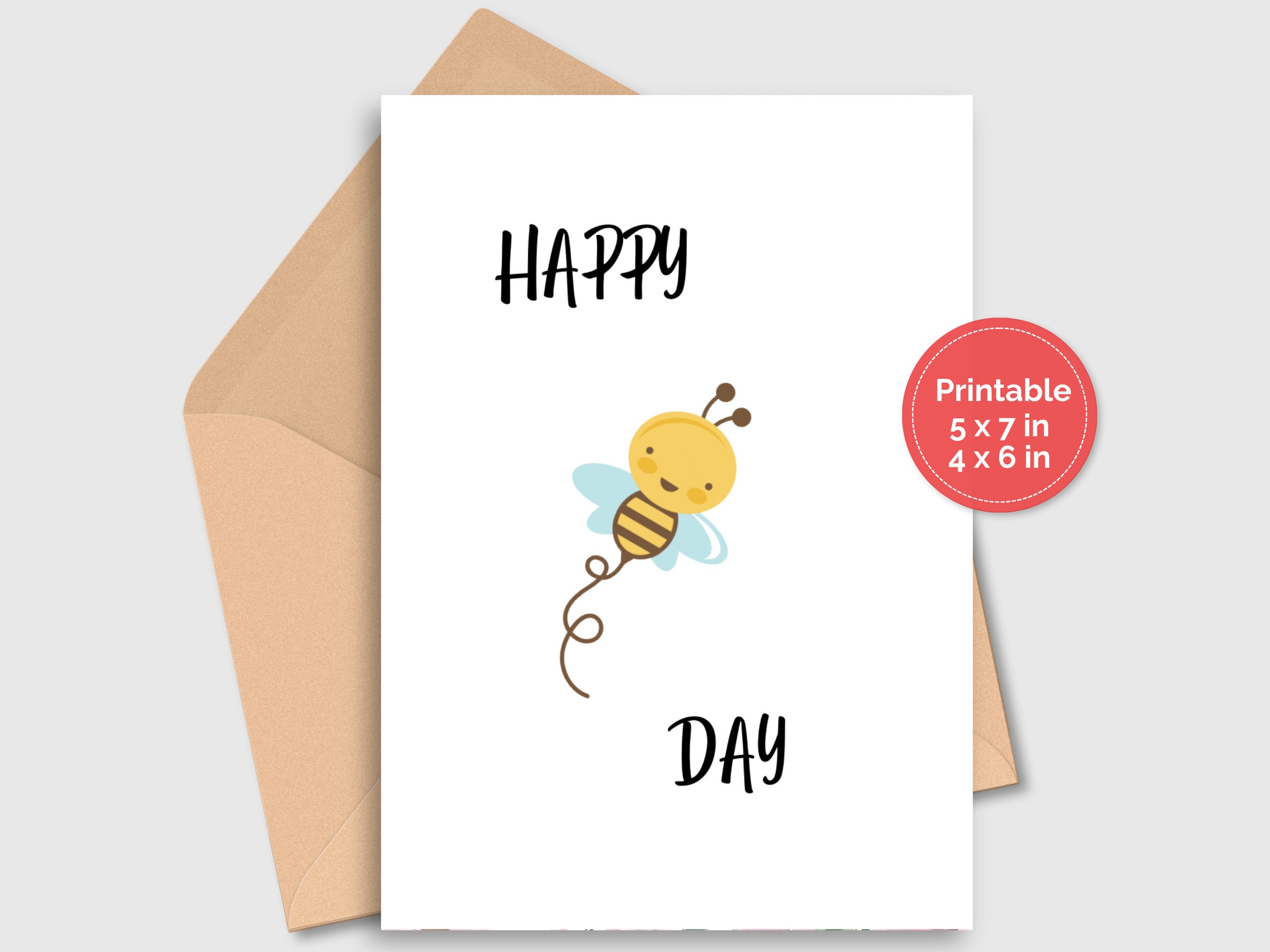 Bee Birthday Card | Happy Bee Day Card | Greeting Card | Bee Themed ...