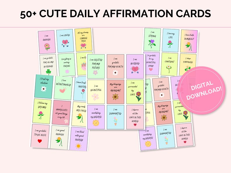 Lunch Box Notes for Adults, I AM Affirmations, Gratitude Cards for ...