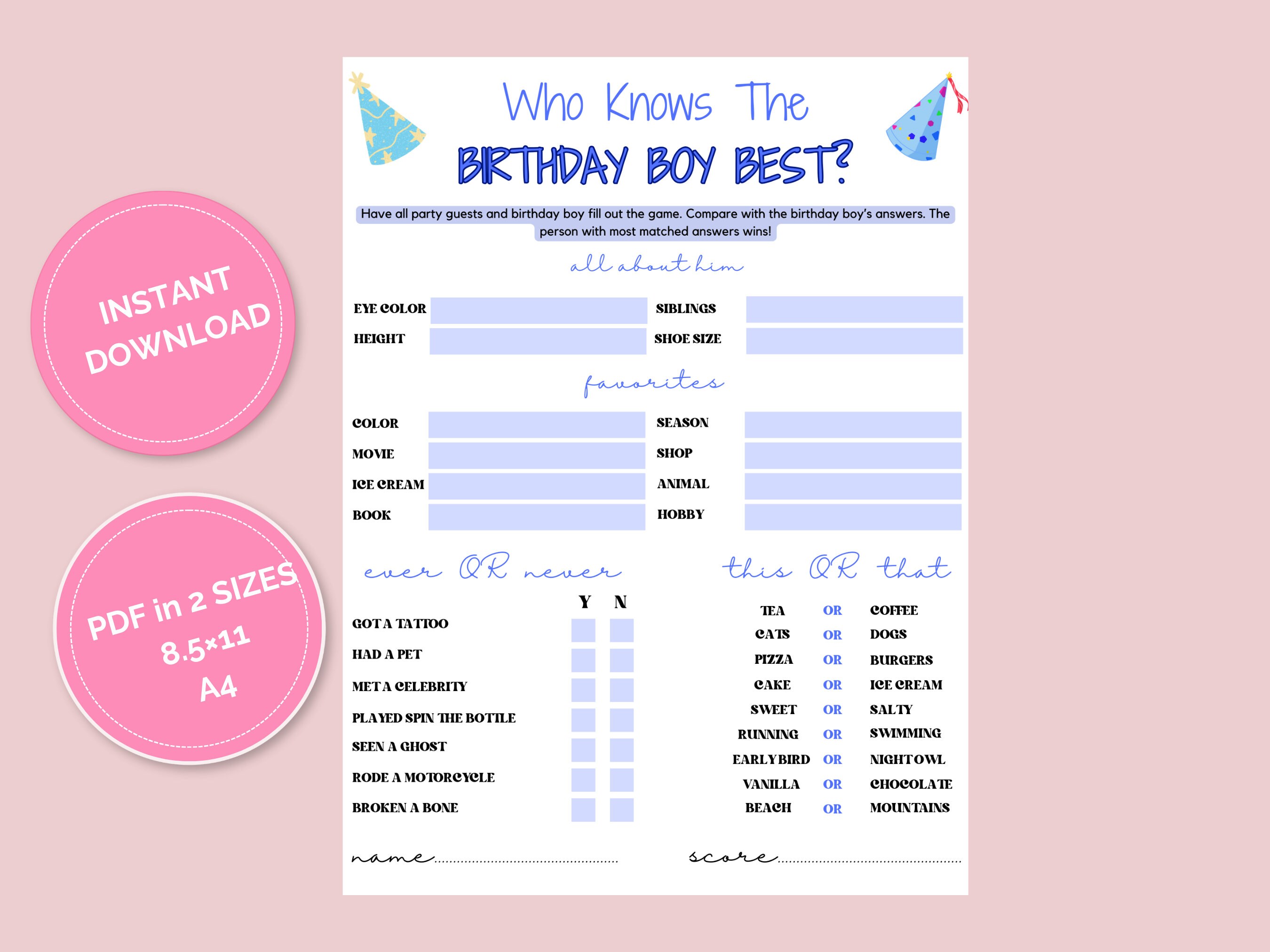 Who Knows the Birthday Boy Best, How Well Do You Know the Birthday Boy ...