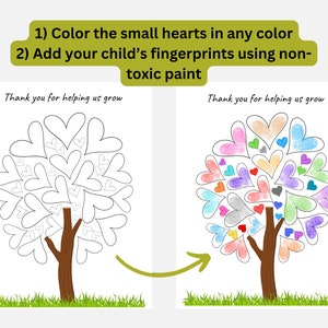 Fingerprint Thumbprint Class Tree, Printable Personalized End of School ...