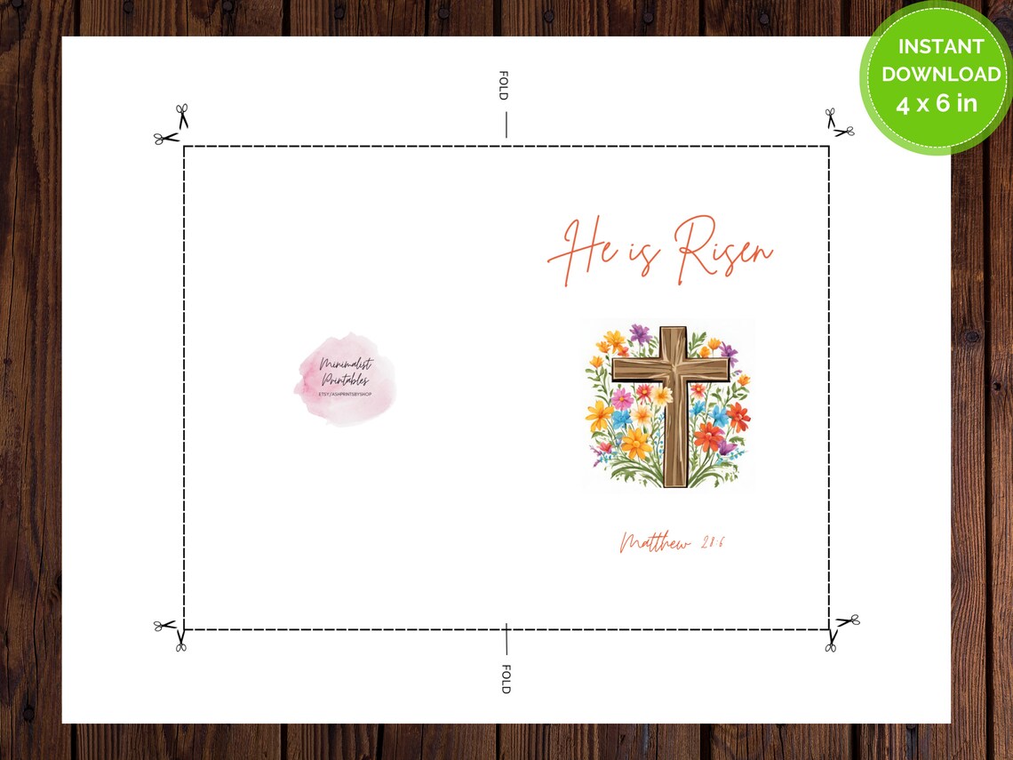 Christian Easter Card Digital | He is Risen Card | Happy Easter Card ...