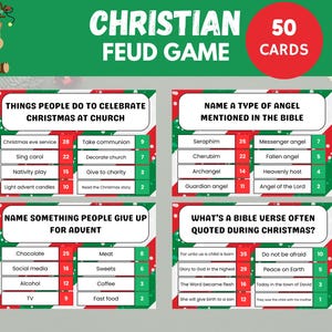 Christian Christmas Family Feud Game, Christmas Friendly Feud Game ...